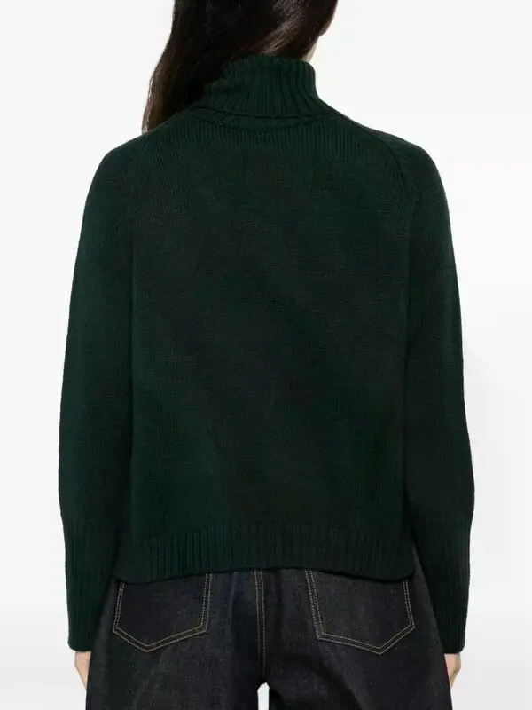 BASE Roll-neck Long-sleeve Sweater - Green