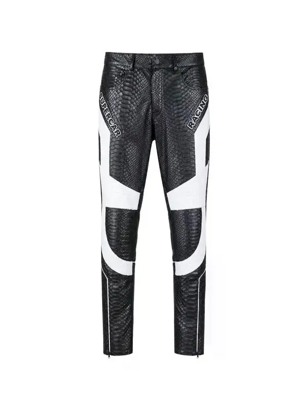 Philipp Plein Python Leather Pants Vegas Racing