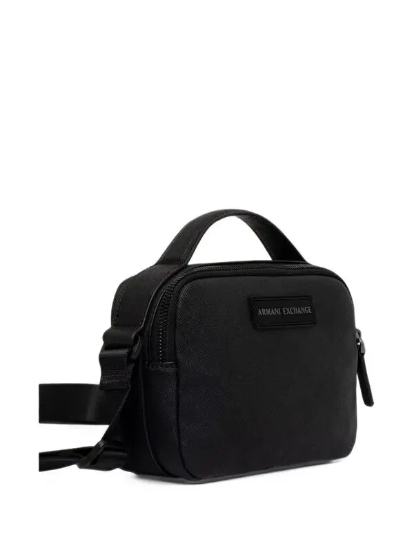 Armani Exchange Logo-patch Shoulder Bag - Black