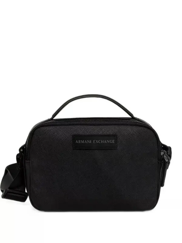 Armani Exchange Logo-patch Shoulder Bag - Black