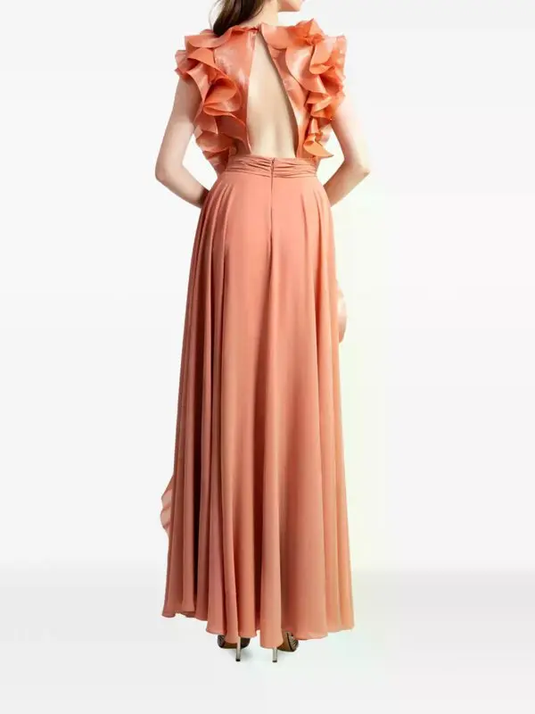 GEMY MAALOUF Ruffled Open-back Dress