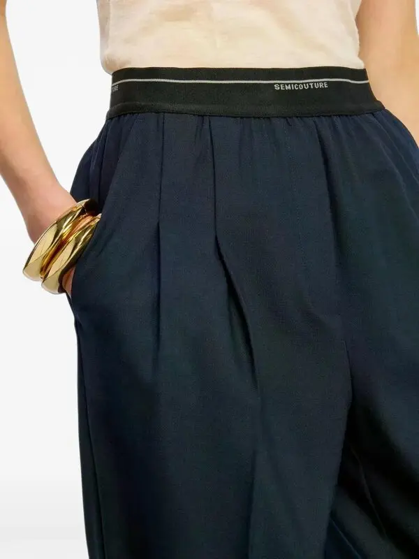 SEMICOUTURE Madyson Logo-waistband Pleated Trousers