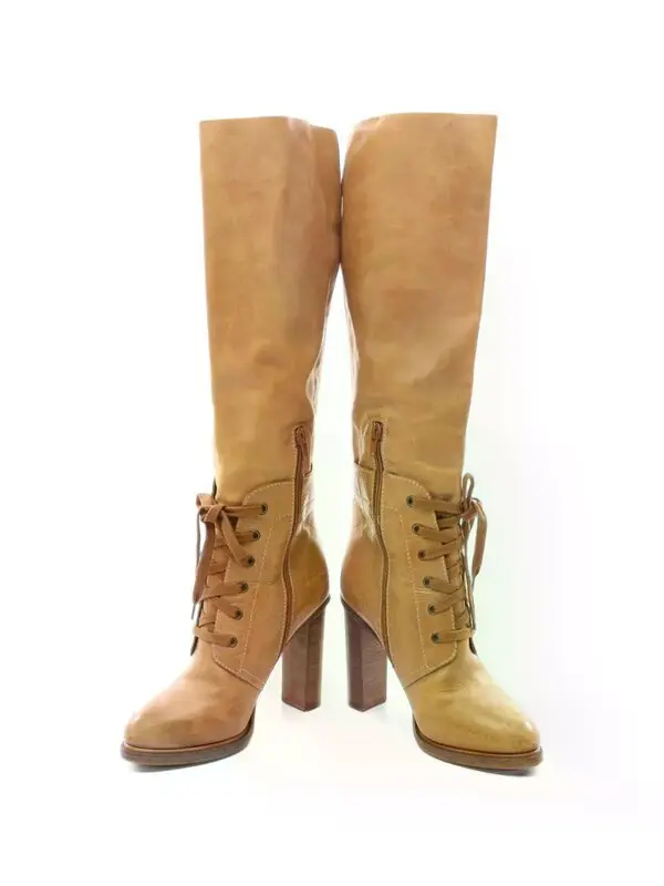 Chloé 2000s Lace-up Knee-high Boots