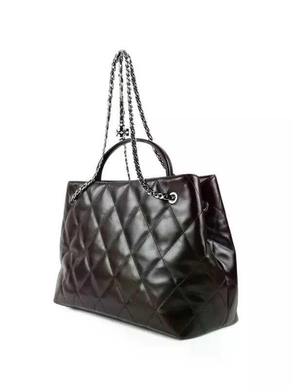 Tory Burch Fleming Quilted Leather Tote Bag - Brown