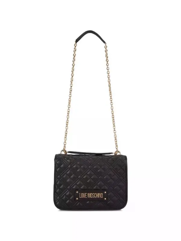 Moschino Quilted Chain-link Shoulder Bag - Black
