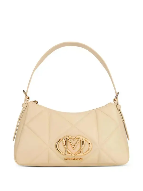 Moschino Logo-plaque Shoulder Bag - Neutrals