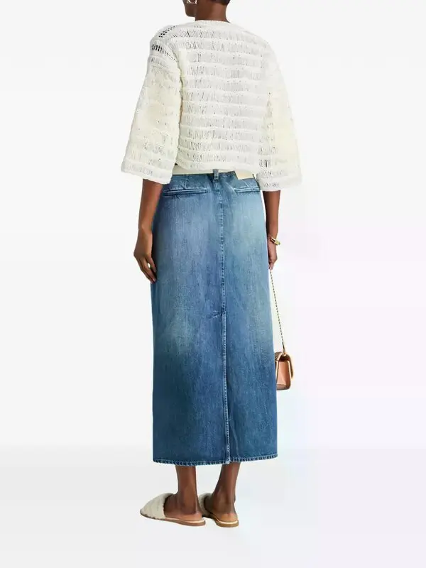 Valentino Garavani Faded Denim Midi Skirt