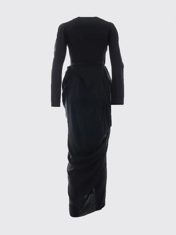 VIVIENNE WESTWOOD Draped Asymmetrical Silk-blend Wrap Midi Dress