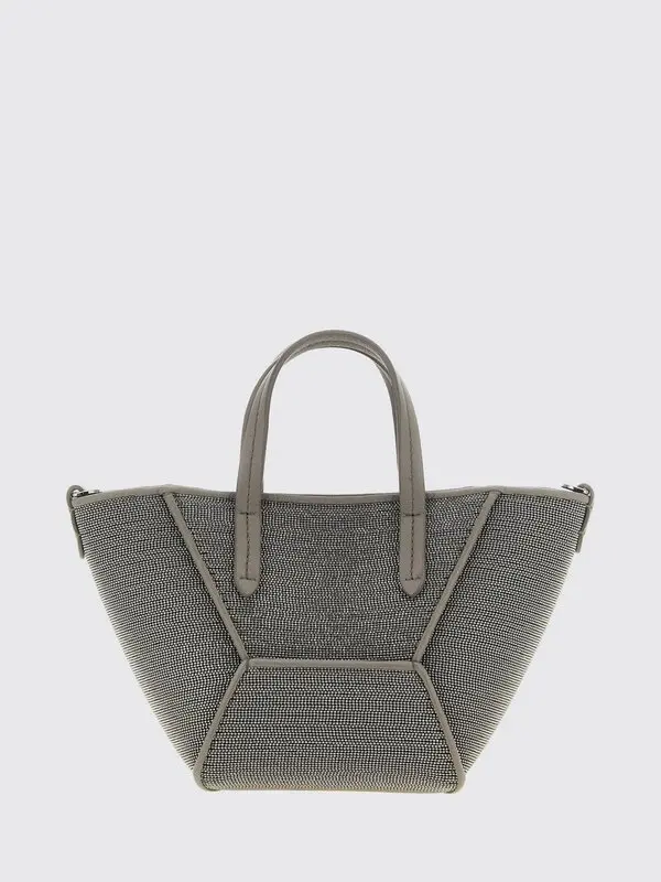 Brunello Cucinelli Bc Duo Suede Calfskin Mini Handbag With Monili