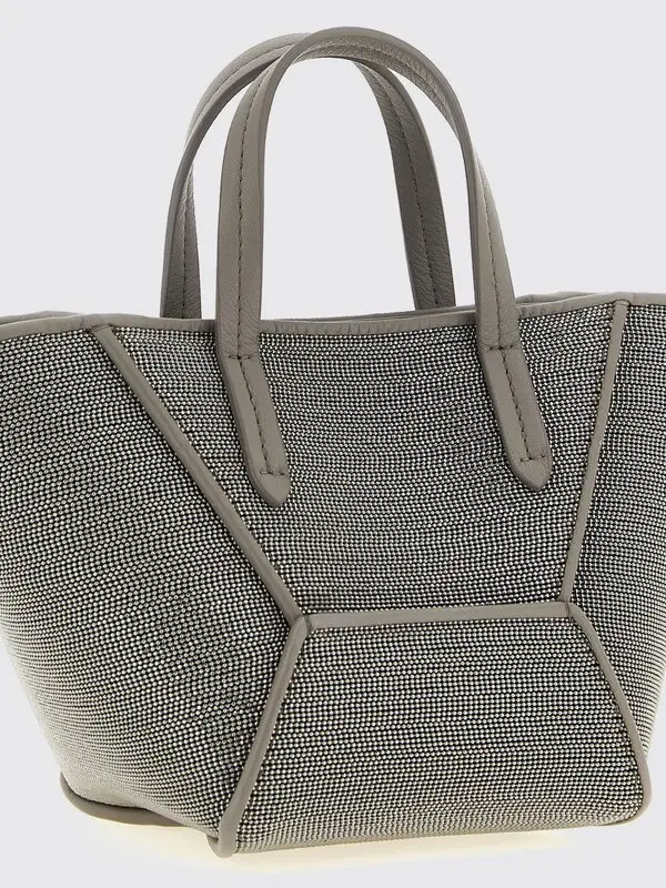 Brunello Cucinelli Bc Duo Suede Calfskin Mini Handbag With Monili