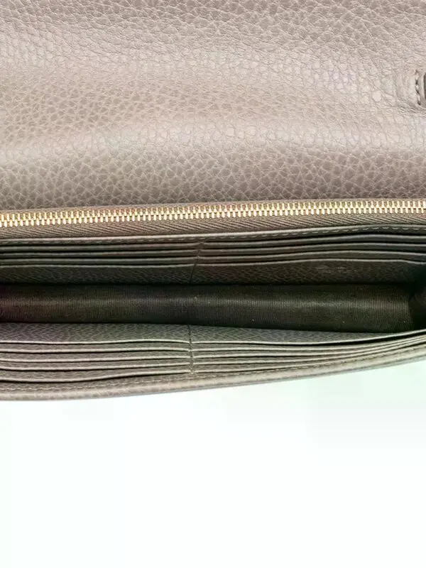 Gucci 2000-2015 Dollar Calfskin Interlocking G Wallet On Chain Crossbody Bag - Grey
