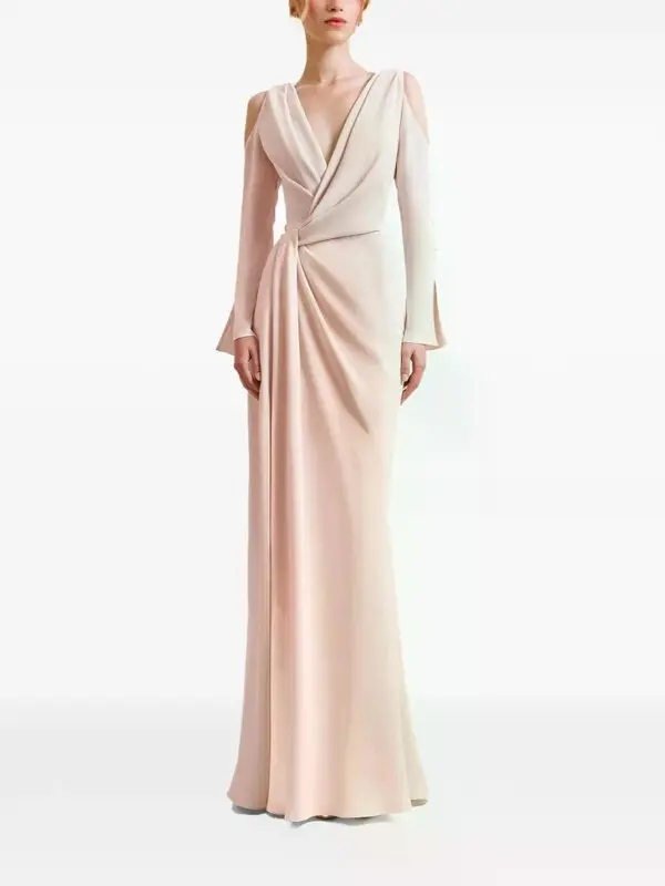 GEMY MAALOUF Cold-shoulder Draped Gown