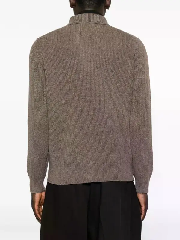 FILIPPO DE LAURENTIIS Ribbed-knit Patch-pocket Cardigan