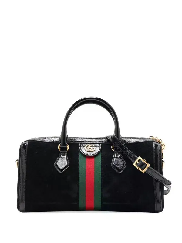Gucci 2016-2026 Medium Suede Web Ophidia Top Handle Bag Satchel