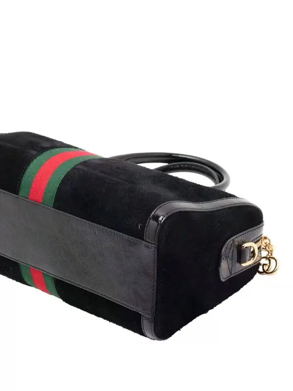 Gucci 2016-2026 Medium Suede Web Ophidia Top Handle Bag Satchel