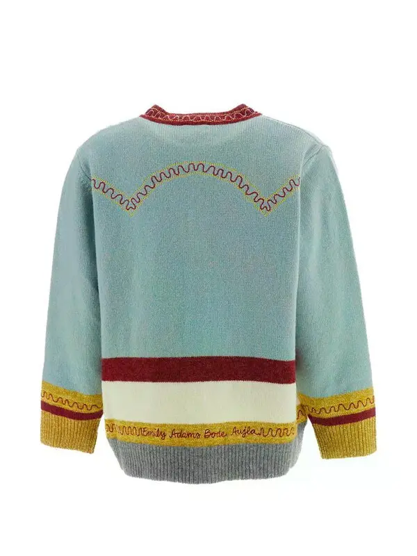 BODE Rock Candy Embroidered Striped Cardigan