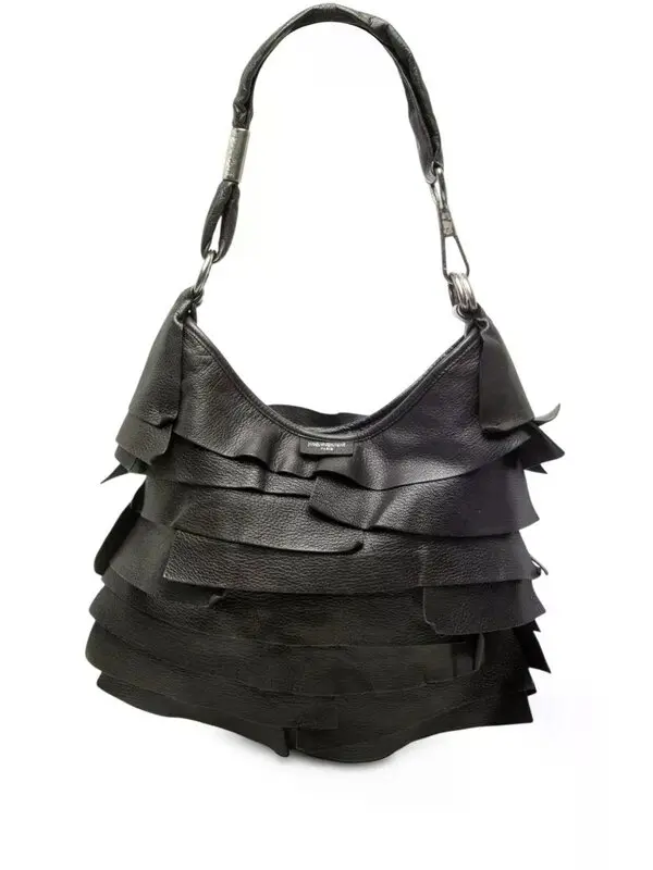 Saint Laurent 2000-2012 Small Ruffled Leather Saint Tropez Hobo Shoulder Bag
