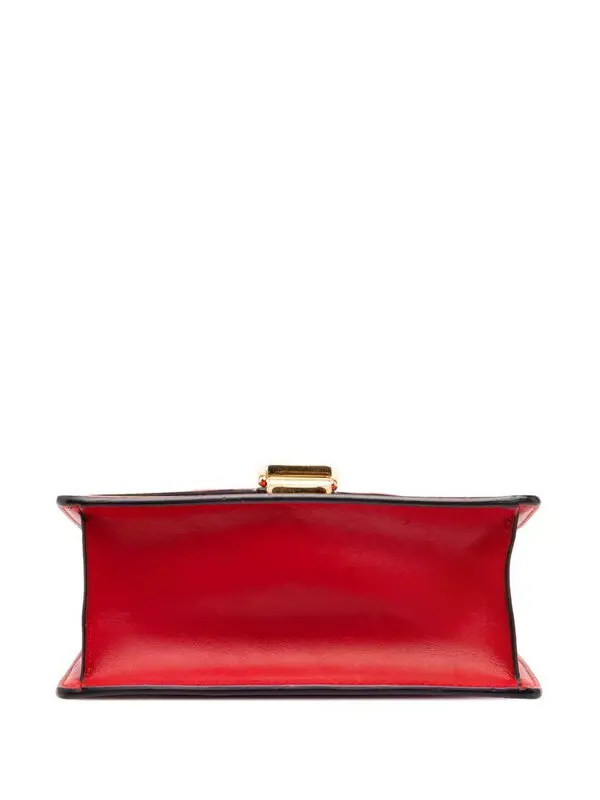 Gucci 2000-2015 Mini Calfskin Web Sylvie Chain Satchel - Red