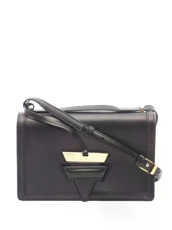 Loewe 2015-2026 Leather Barcelona Flap Shoulder Bag - Black