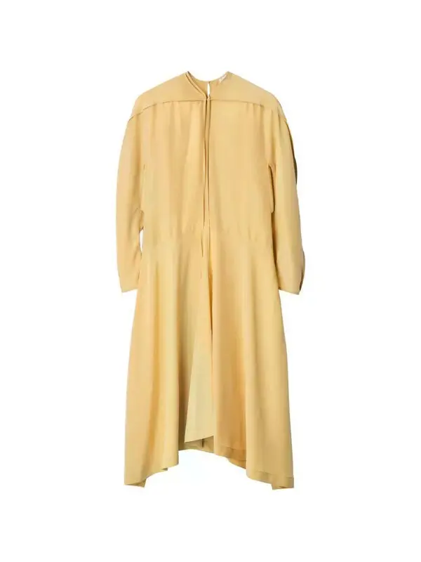 LEMAIRE Midi Dress In Silk And Viscose Cloth - Neutrals