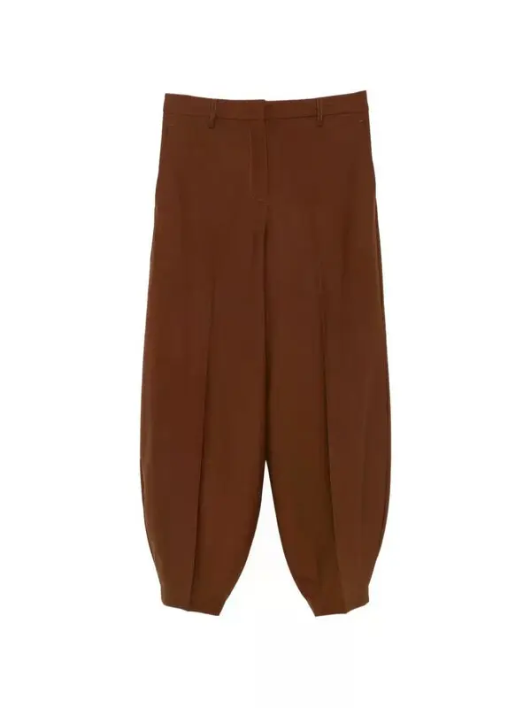 SEMICOUTURE Tessa High-waisted Pleated Trousers - Brown