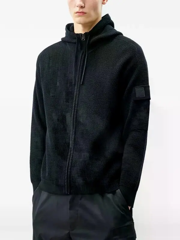 C.P. COMPANY Waffle-knit Zip-up Hoodie