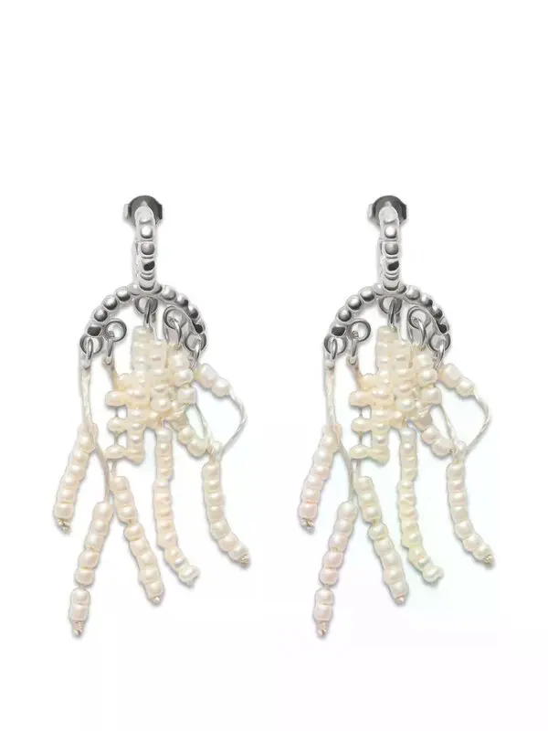 LEMAIRE Short Glass Bead Tassel Earrings