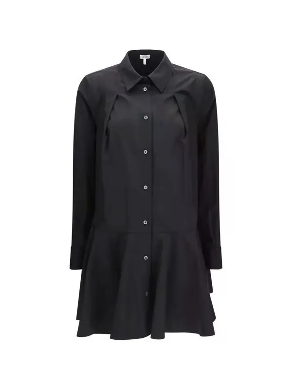 Loewe Shirt Dress In Cotton - Black