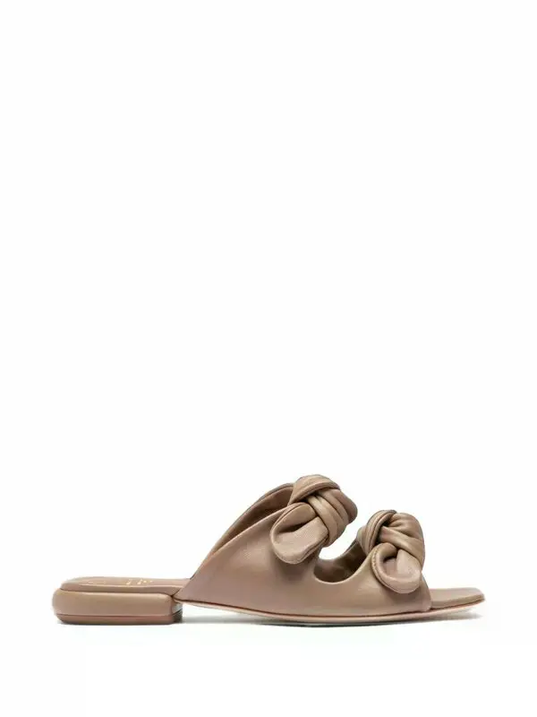Officine Creative Suki Knotted Leather Flat Sandals - Neutrals