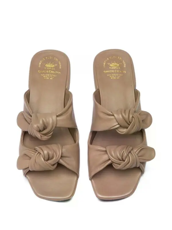 Officine Creative Suki Knotted Leather Flat Sandals - Neutrals