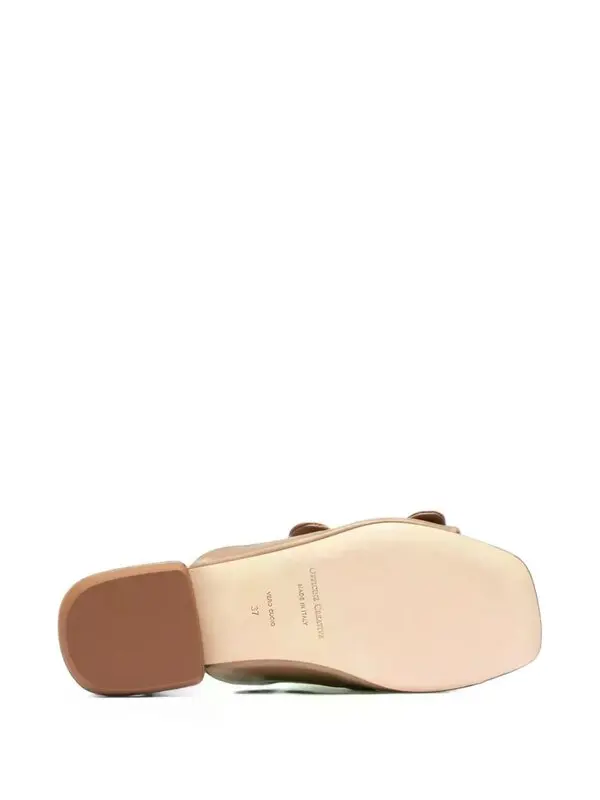 Officine Creative Suki Knotted Leather Flat Sandals - Neutrals