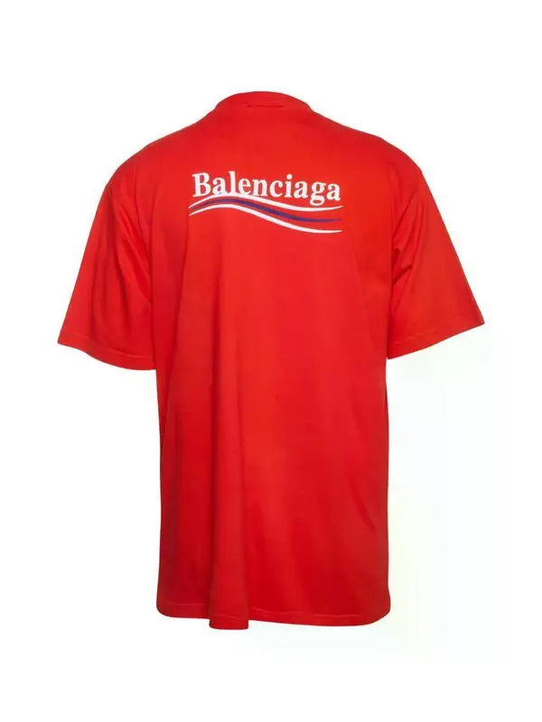 Balenciaga Logo-embroidered Oversized T-shirt - Red
