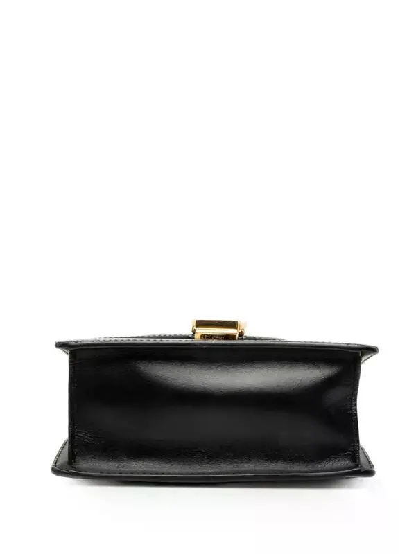 Gucci 2016-2026 Mini Calfskin Web Sylvie Chain Satchel - Black