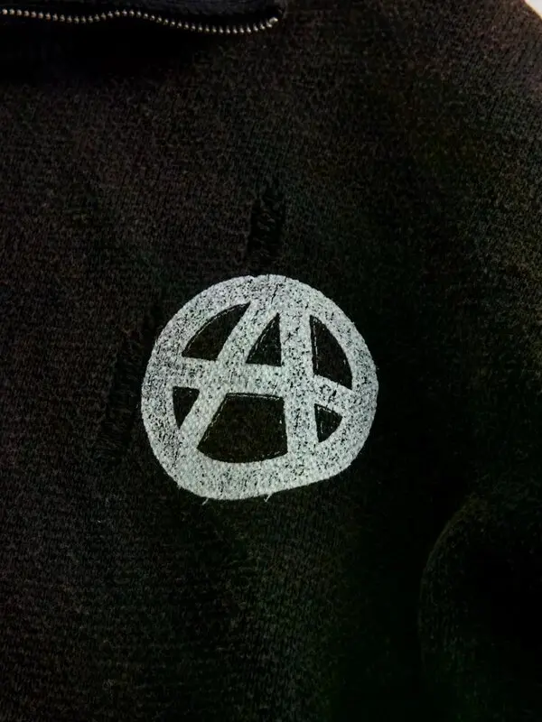 ACUPUNCTURE 1993 Anarchy Distressed Logo-print Sweater