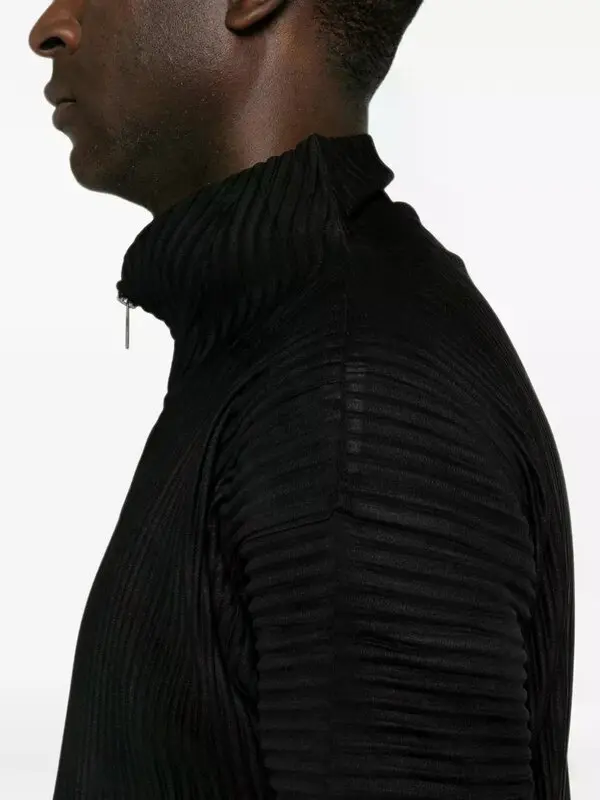 Issey Miyake Pleated Zip-up Jacket