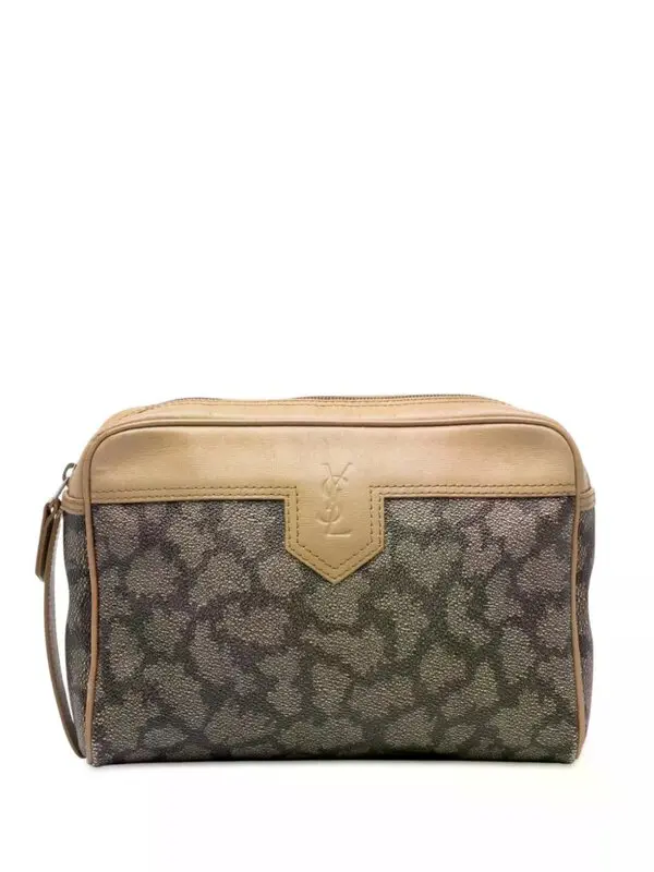 Saint Laurent 20th Century Printed Coated Canvas Clutch Bag