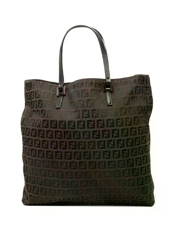 Fendi 2000-2010 Zucchino Canvas Tote Bag - Brown