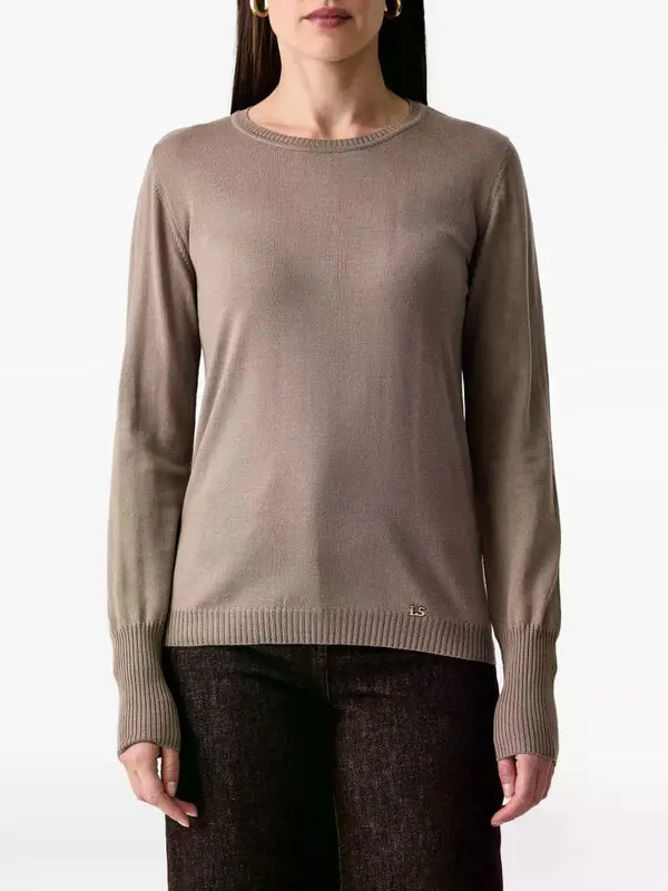 Luisa Spagnoli Mossa Long-sleeve Ribbed-trim T-shirt