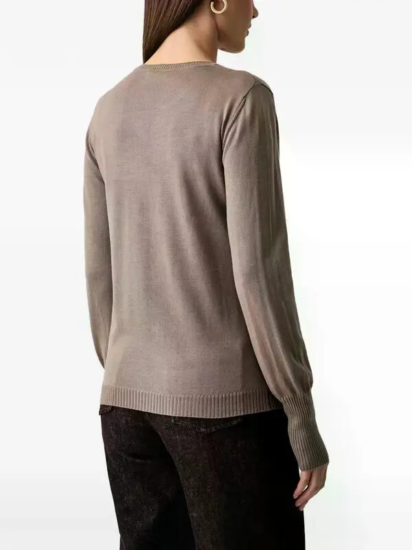 Luisa Spagnoli Mossa Long-sleeve Ribbed-trim T-shirt