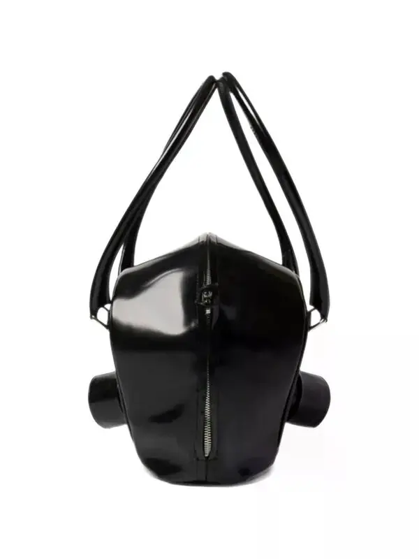 DOUBLET Gas Mask Leather Tote Bag - Black