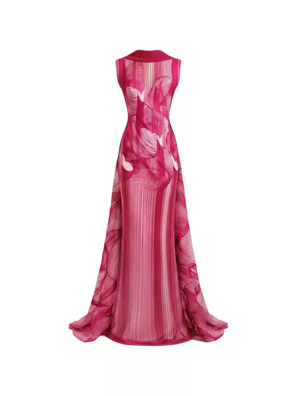 GEMY MAALOUF Embroidered-pattern Floor-length Dress