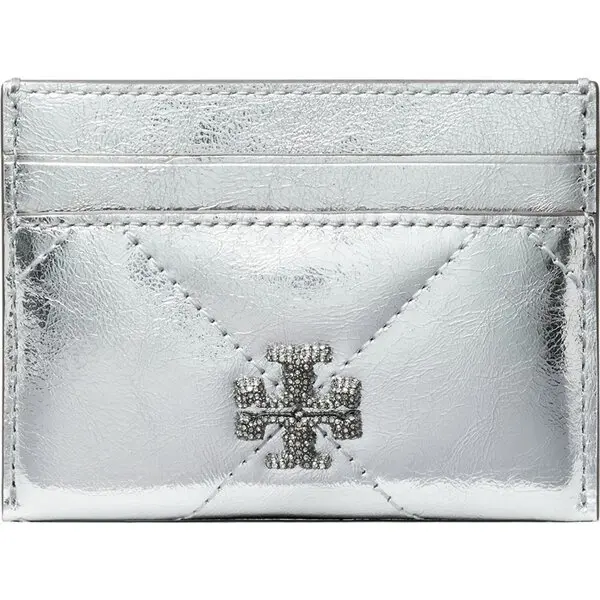 Tory Burch Kira Diamond Quilted Metallic Leather Card Case