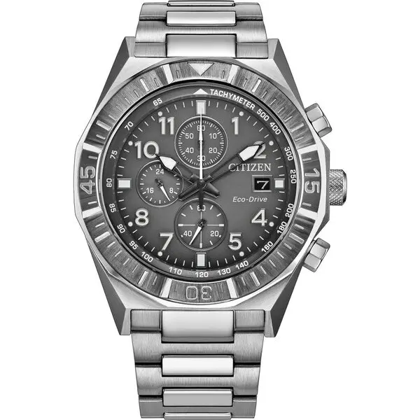 Citizen Nighthawk Chronograph Eco-drive Bracelet Watch - Silver-tone