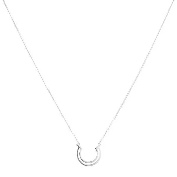 TOOLALLY Double Hoop Necklace Sterling