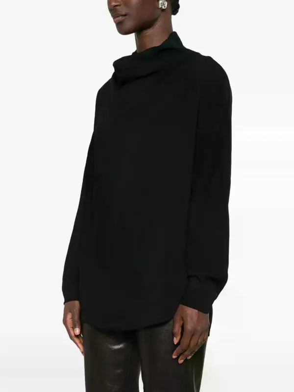 TOTEME Cowl-neck Cut-out Blouse - Black