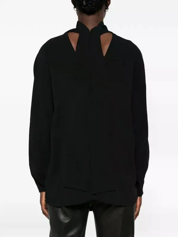TOTEME Cowl-neck Cut-out Blouse - Black