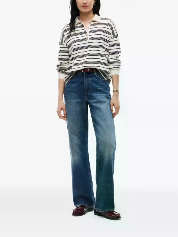 Tommy Hilfiger Striped Knitted Polo Shirt - Neutrals