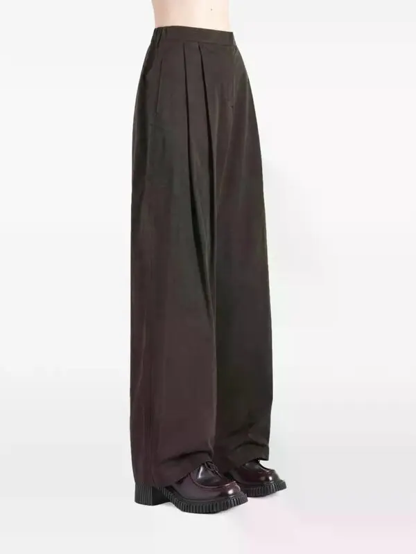 AMOMENTO Pleated Wide-leg Trousers