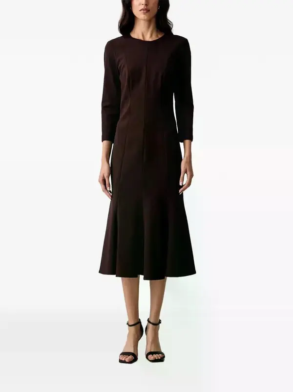 Luisa Spagnoli Ghedi Panelled-flared Midi Dress - Brown