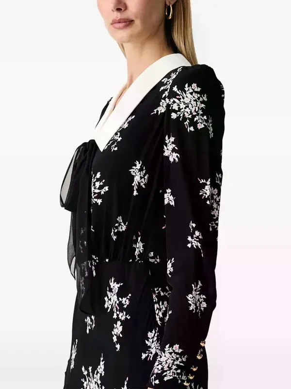 Luisa Spagnoli Gael Floral-print Pussy-bow Midi Dress